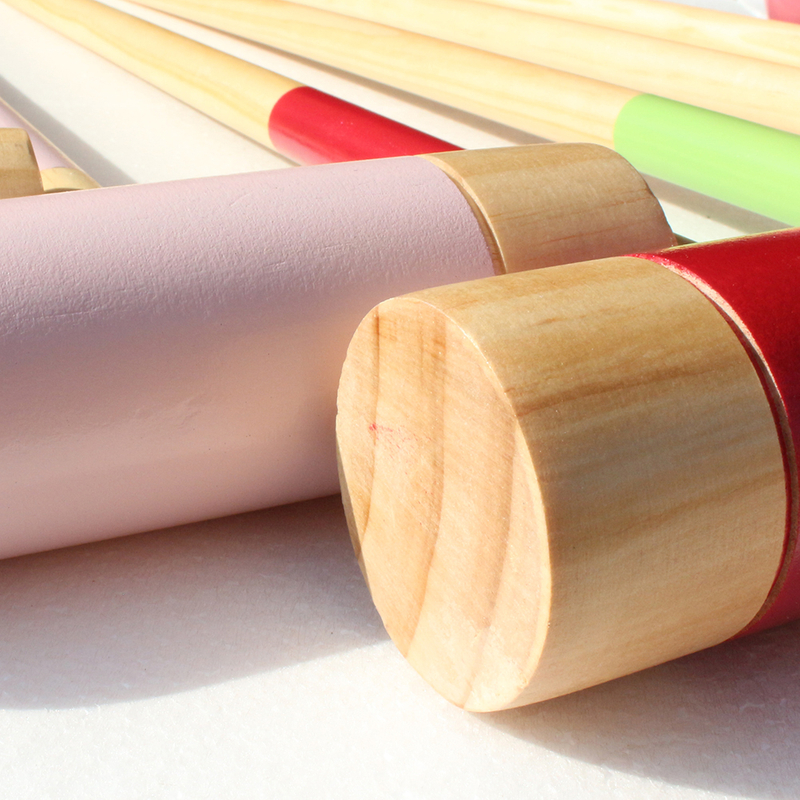 Six Player Croquet Set 28'' with Wooden Mallets Colored Ball Carry Bag ...